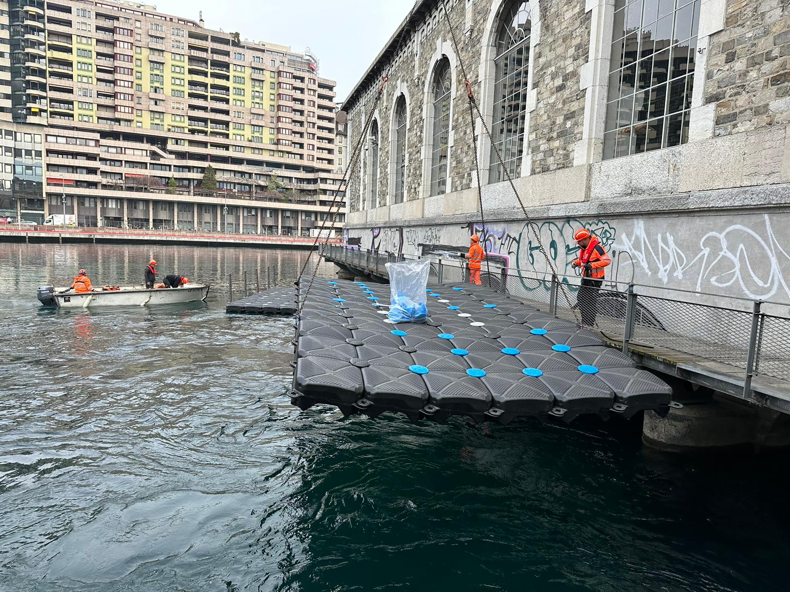 Pontons flottants CUBISYSTEM pour la rénovation d’ouvrage d’art